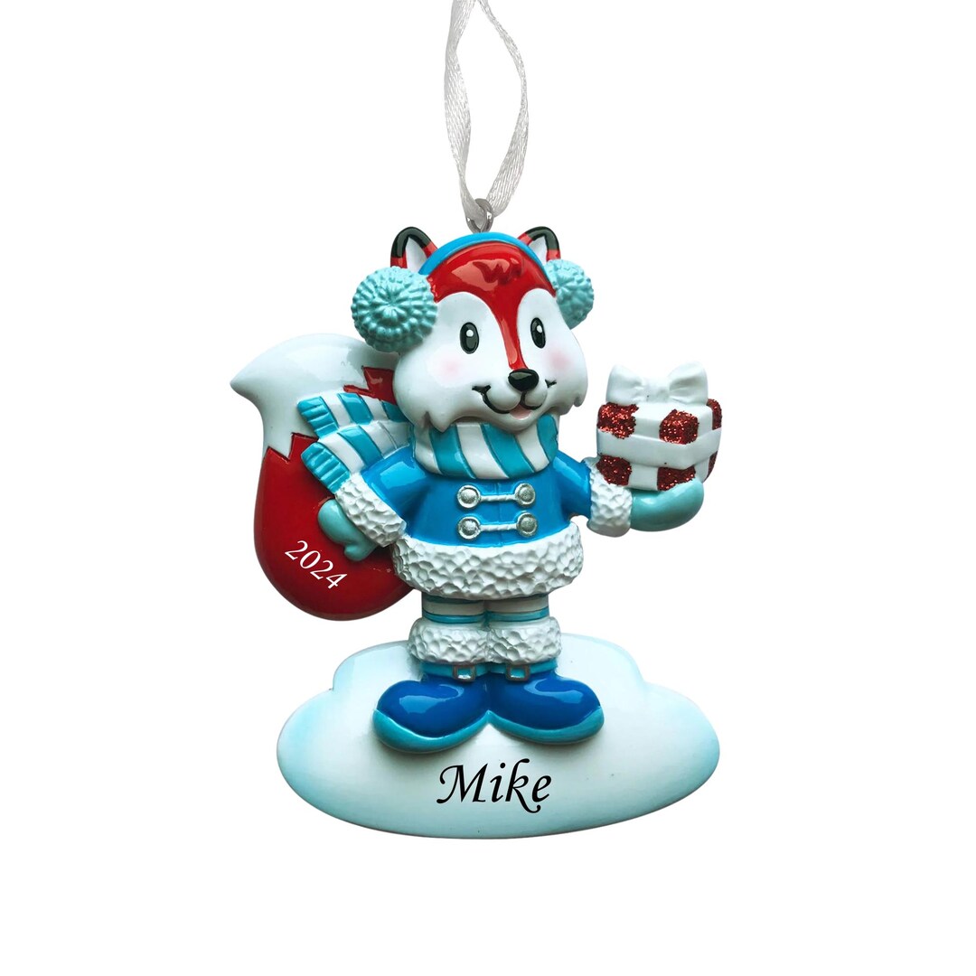 Personalized Christmas Fox Ornament: Resin Woodland Creature Gift - Etsy