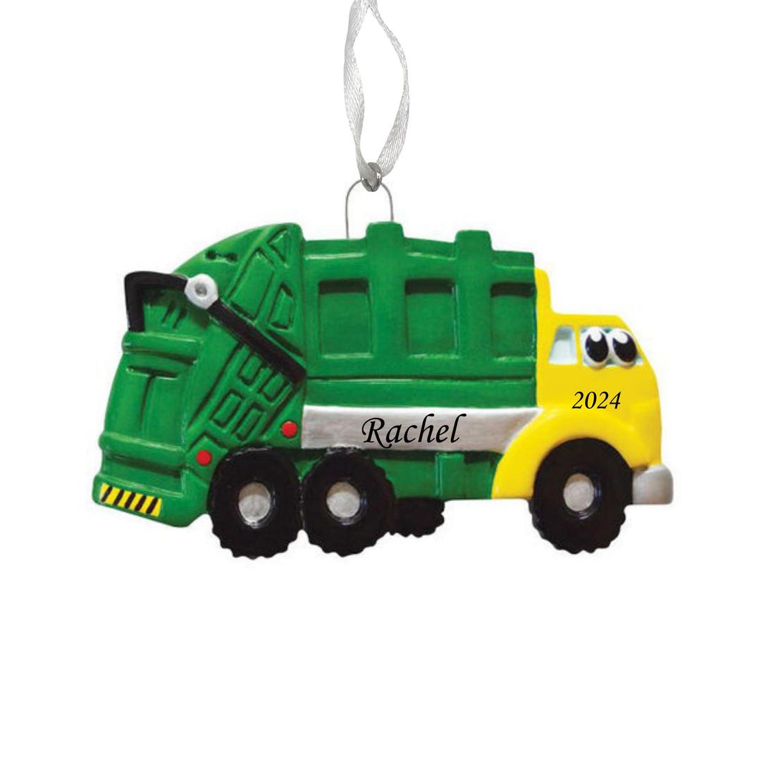 Personalized Garbage Truck Toy Ornament, Trash Truck Ornament, Garbage ...