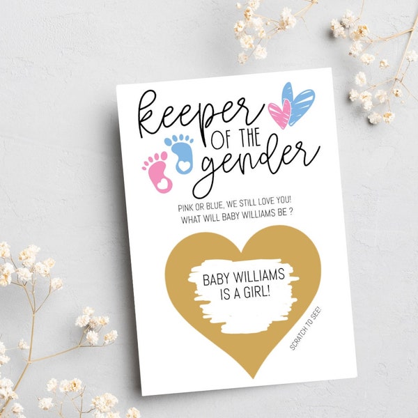 Gender Reveal Scratch off Cards - Etsy