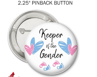 Keeper of the Gender Button Gender Reveal Buttons - Etsy