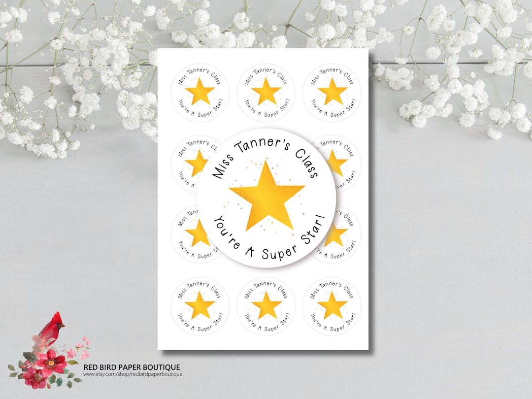 You're A Super Star!, Personalized Elementary School Teacher Stickers ...