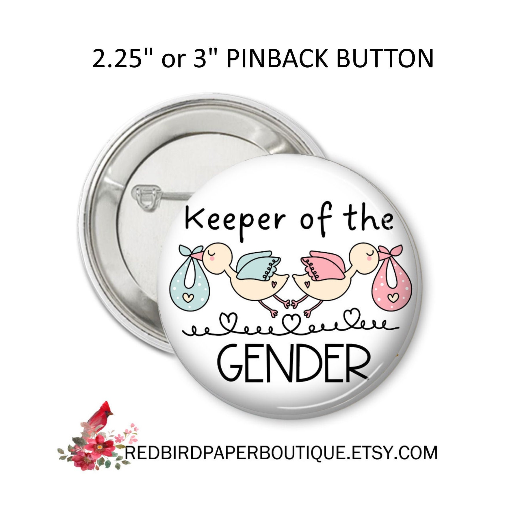 Keeper of the Gender Party Pin, Gender Reveal Party Pin, Baby Feet ...