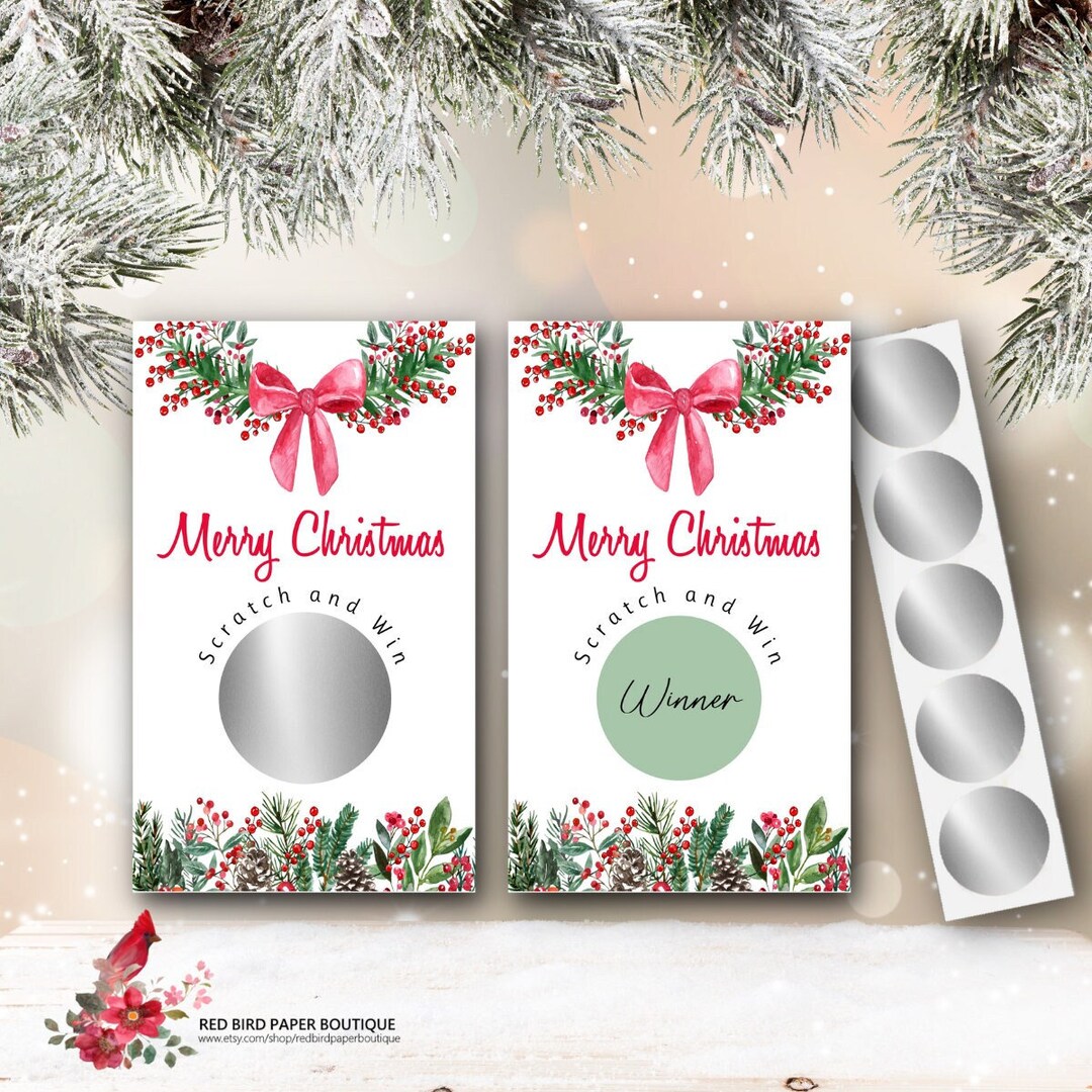 Christmas Berry Scratch off Game, Set of 30 Scratch off Cards, Scratch ...
