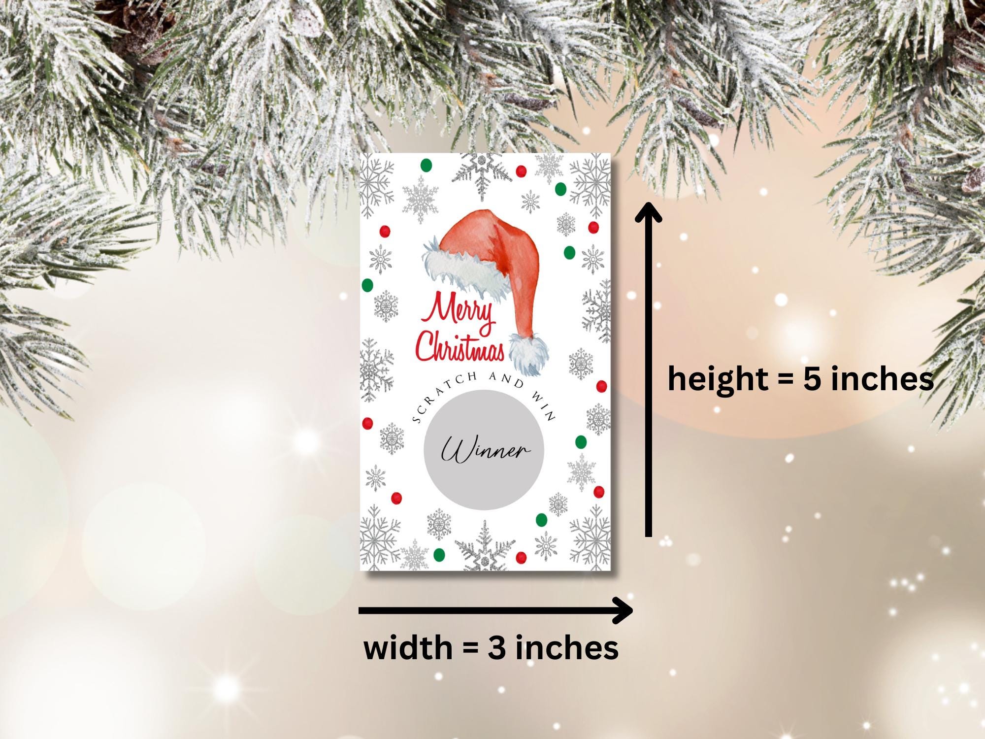 Santa Hat Merry Christmas Scratch off Game, Set of 30 Scratch off Cards ...
