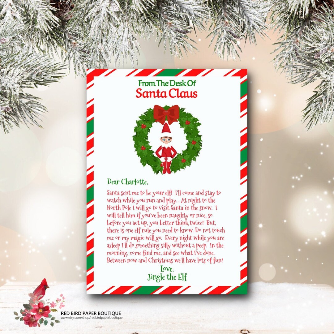 PRINTED Elf Letter From the Desk of Santa Claus, Elf Arrival Letter ...