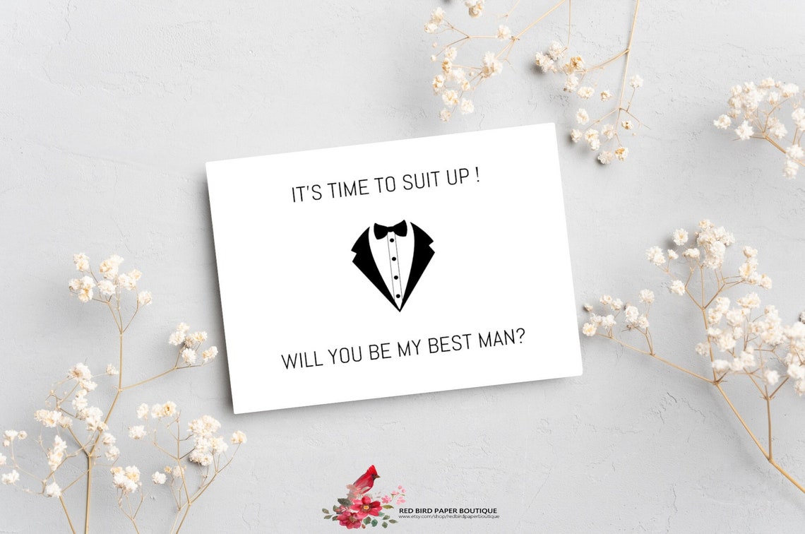 It's Time to Suit Up, Will You Be My Best Man Best Man Invite Card ...
