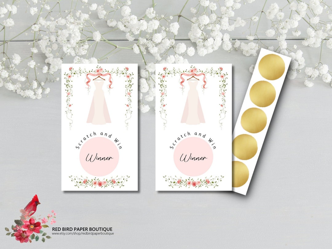 Bridal Shower Scratch off Game W/ Wedding Dress Design, Set of 30 ...