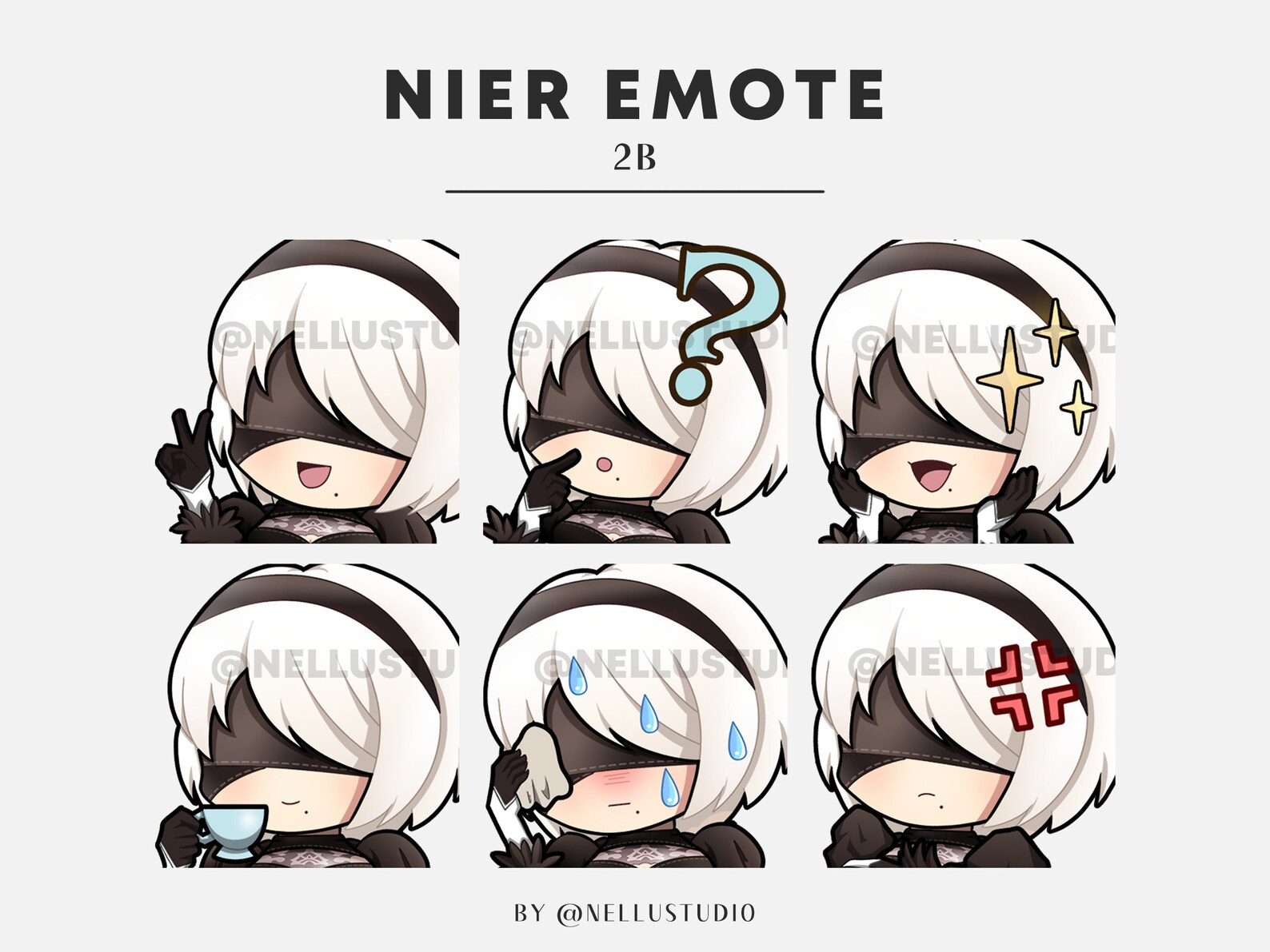 Nier Automata: 2B | Emote Pack - Etsy