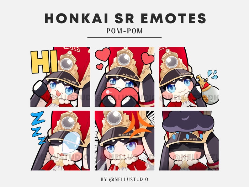 Honkai SR: Pom-pom | Emote Pack - Etsy