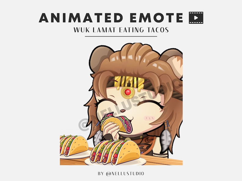 FFXIV Wuk Lamat Eating Tacos | Animated Emote - Etsy