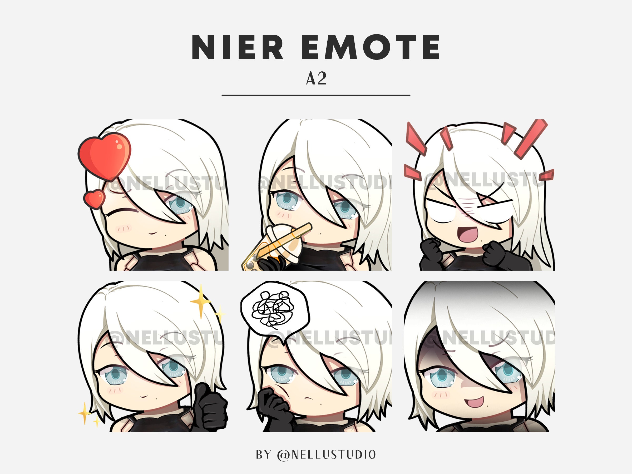 Nier Automata: A2 | Emote Pack - Etsy
