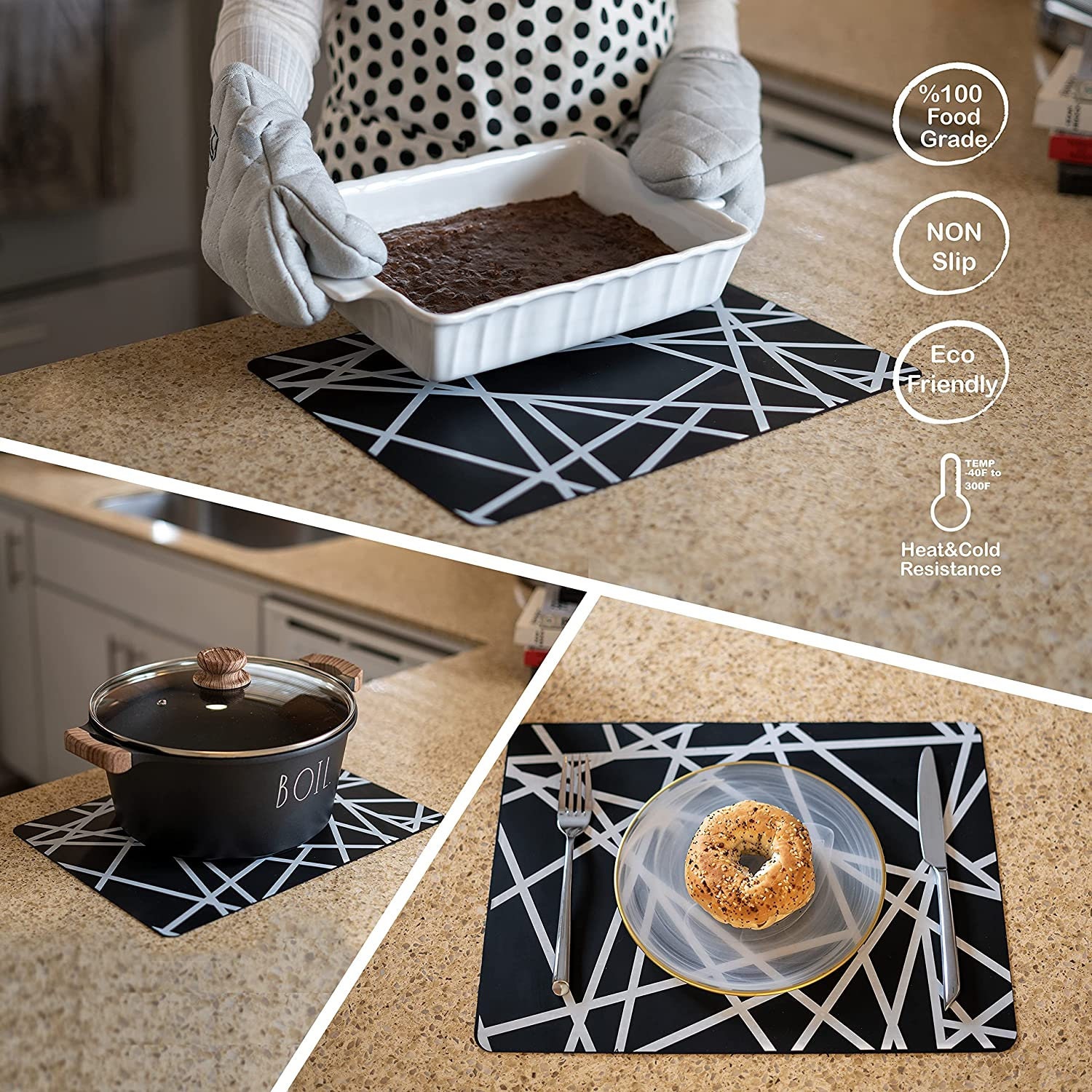 Silicone Dining Placemats -waterproof, Heat Resistant, Non-slip Table ...