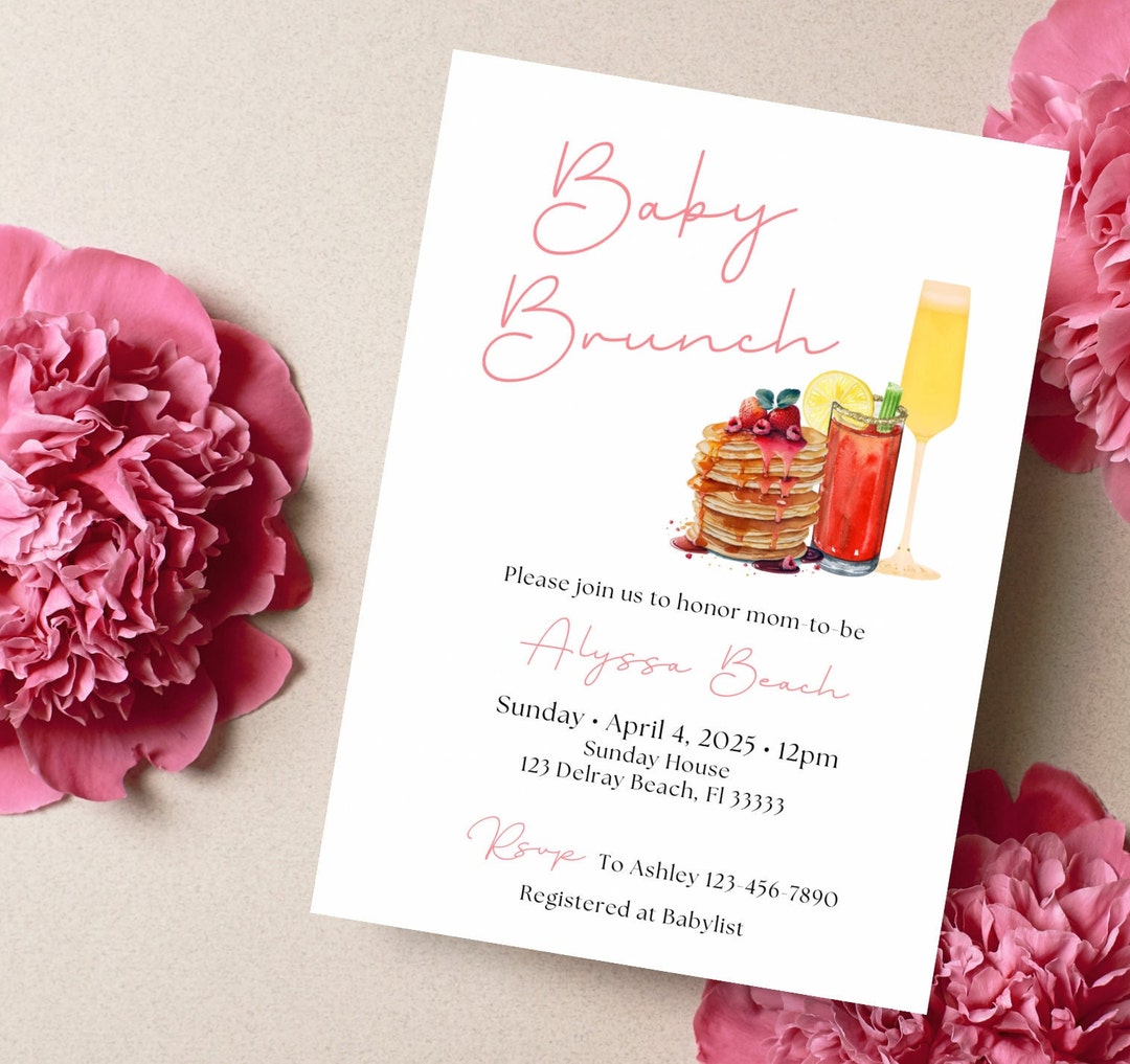 Editable Brunch Invitation, Let's Brunch, Brunch and Bubbly, Birthday ...