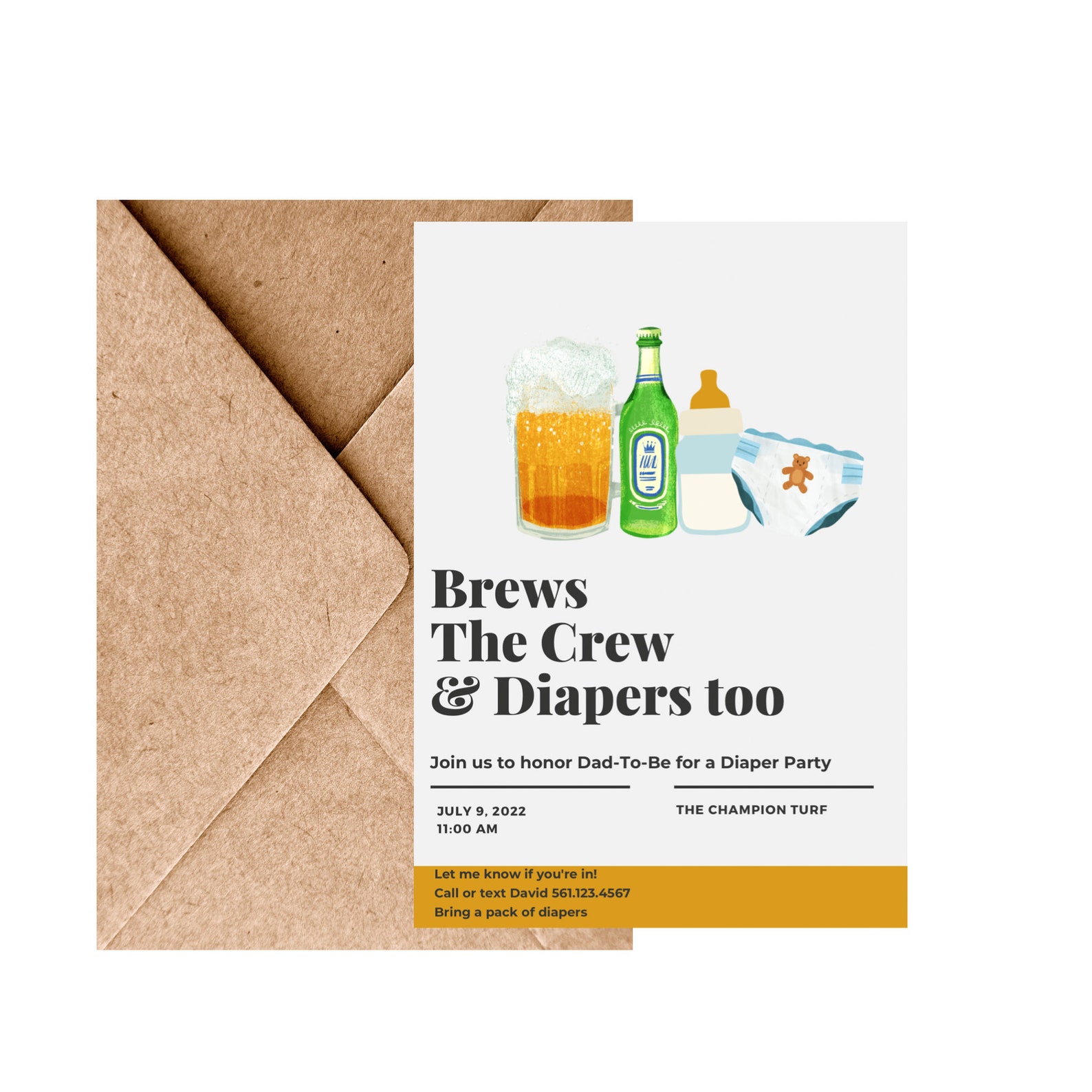 Diaper Party Invitation Template | Baby Shower Invitations | Dad's Baby ...