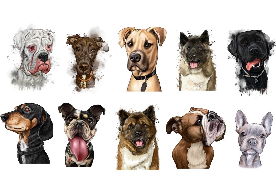 Cartoonish Dogs SVG File Watercolor Dogs Painted Dogs Dog - Etsy