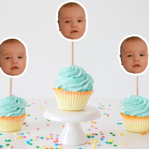 Custom Face Cake Topper Personalized Cake Topper Cupcake Toppers Custom ...
