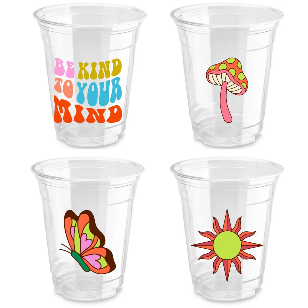 Retro Party Cups 70s Party Groovy Party Cups Smiley Face - Etsy