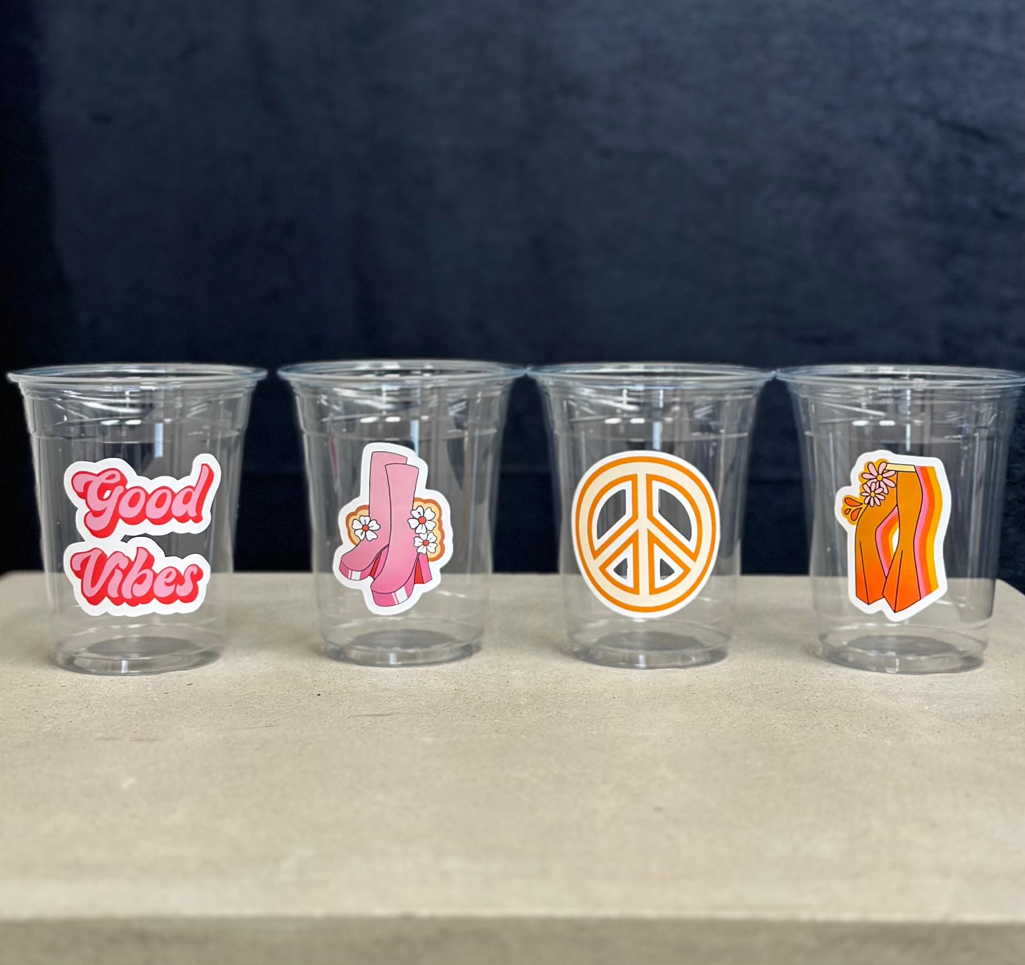 Retro Party Cups 70s Party Groovy Party Cups Smiley Face - Etsy