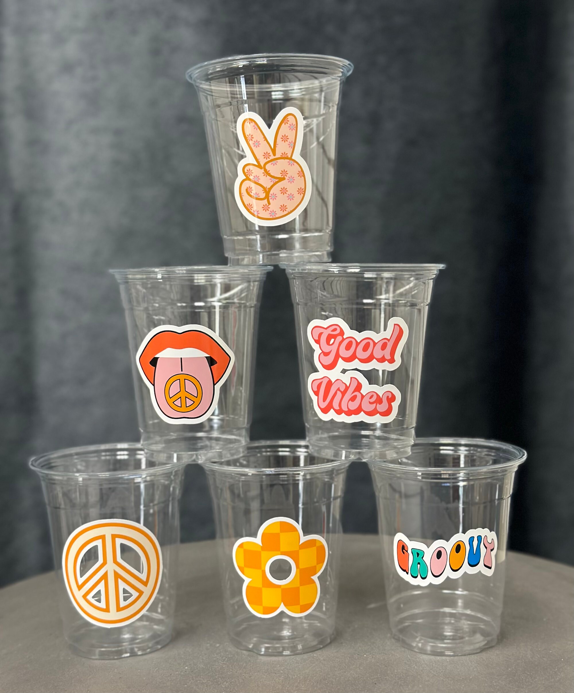 Retro Party Cups 70s Party Groovy Party Cups Smiley Face Cup Birthday ...