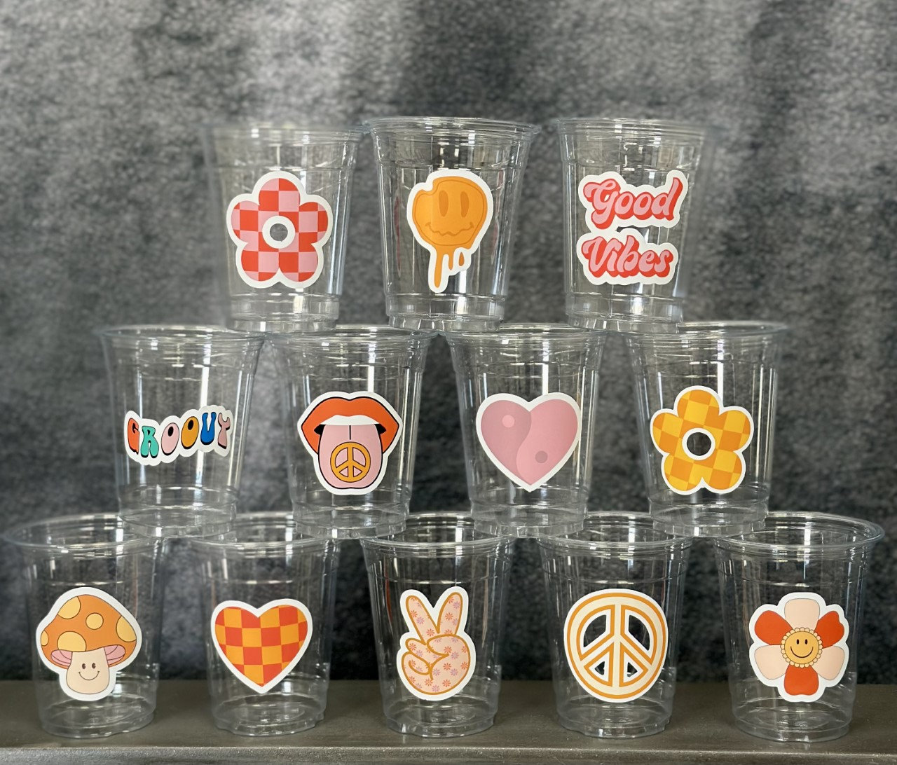 Retro Party Cups 70s Party Groovy Party Cups Smiley Face - Etsy