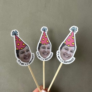 Custom Face Cake Topper Personalized Cake Topper Cupcake Toppers Custom ...