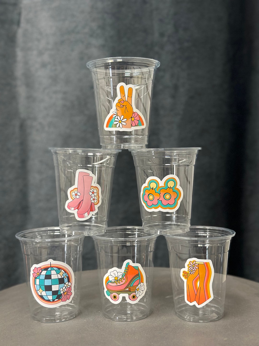 Retro Party Cups 70s Party Groovy Party Cups Smiley Face Cup Birthday ...