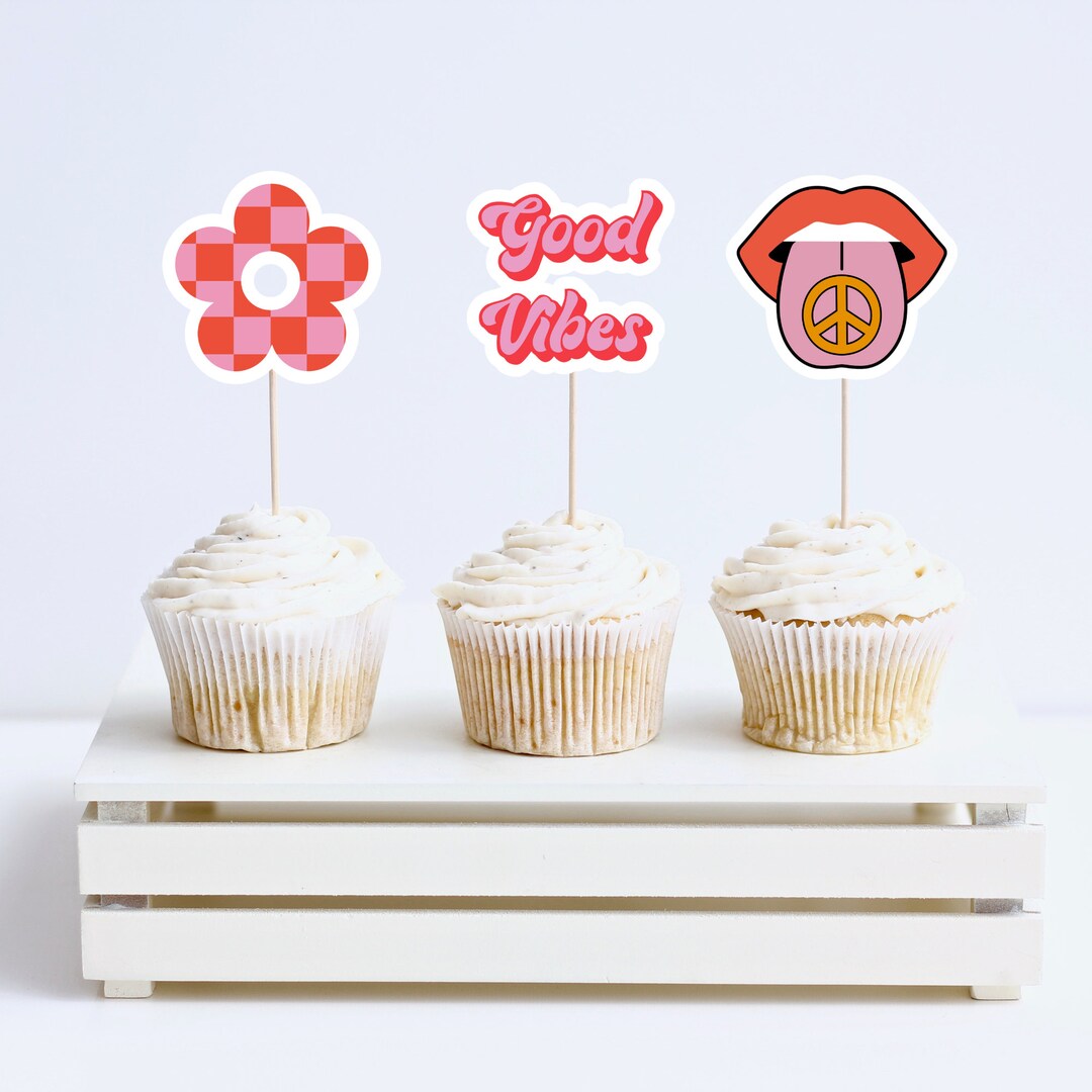 Retro Party Cake Topper Retro Cake Topper Retro Cupcake Topper Retro ...