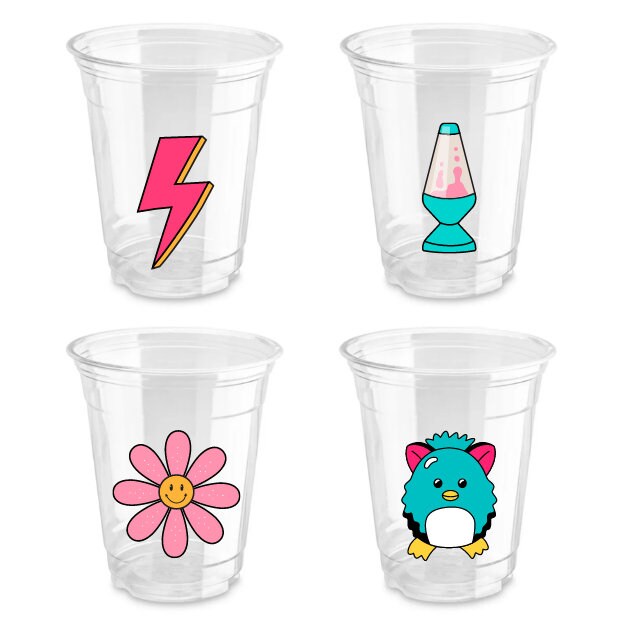 Retro Party Cups 90s Party Groovy Party Cups Smiley Face - Etsy