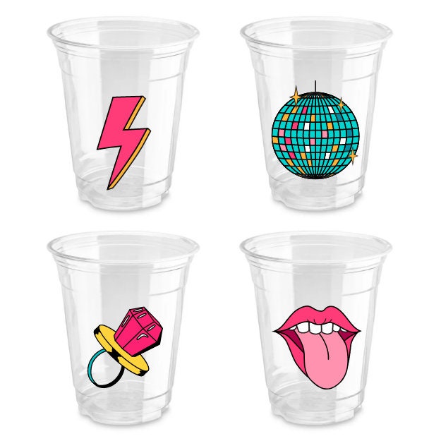 Retro Party Cups 90s Party Groovy Party Cups Smiley Face - Etsy