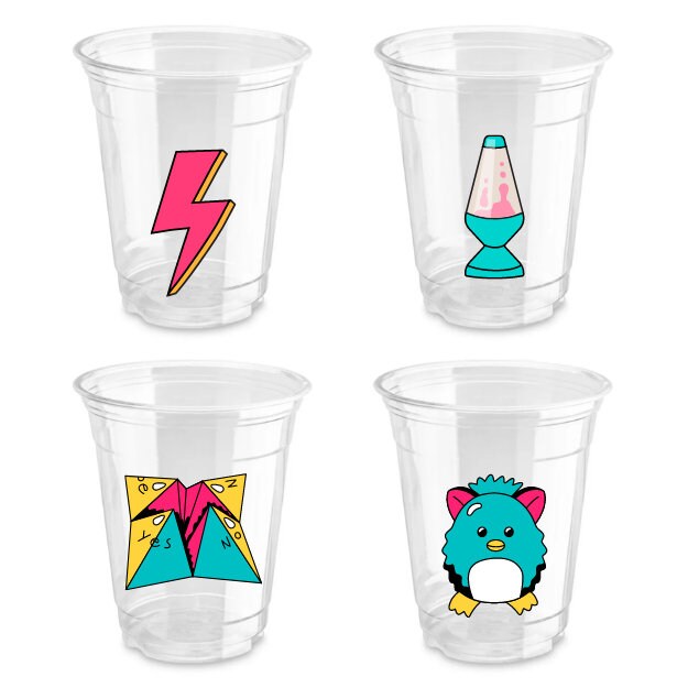 Retro Party Cups 90s Party Groovy Party Cups Smiley Face - Etsy