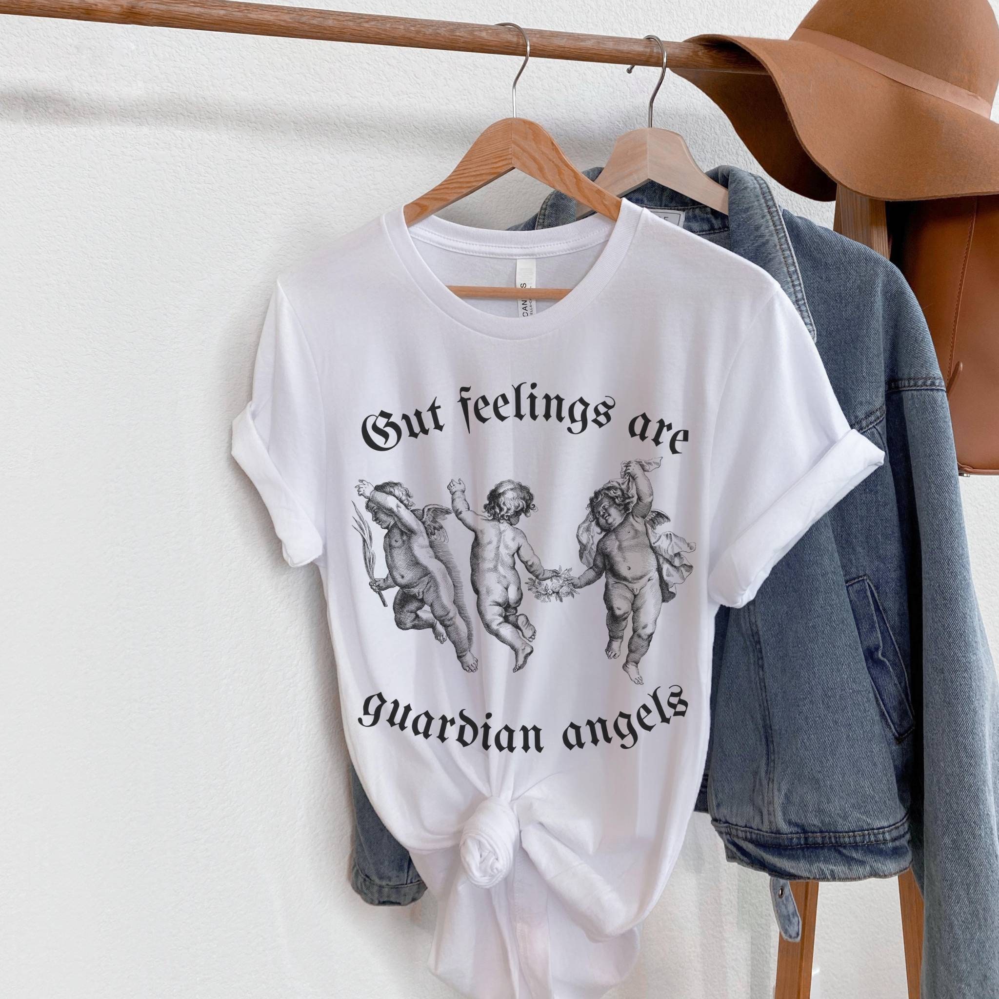 Gut Feelings Are Guardian Angels Graphic Tee Angel Shirt - Etsy