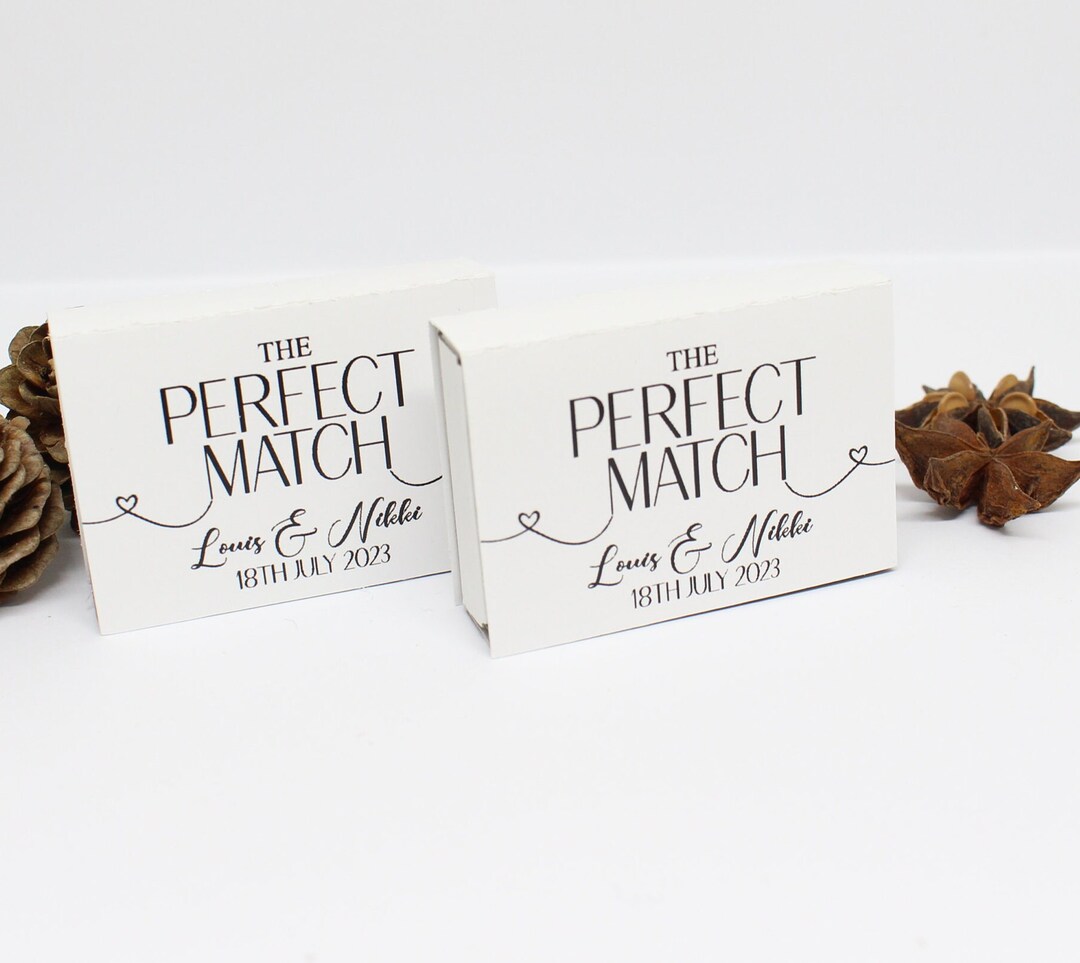 Personalised Wedding Matches, the Perfect Match Wedding Favour Bride ...