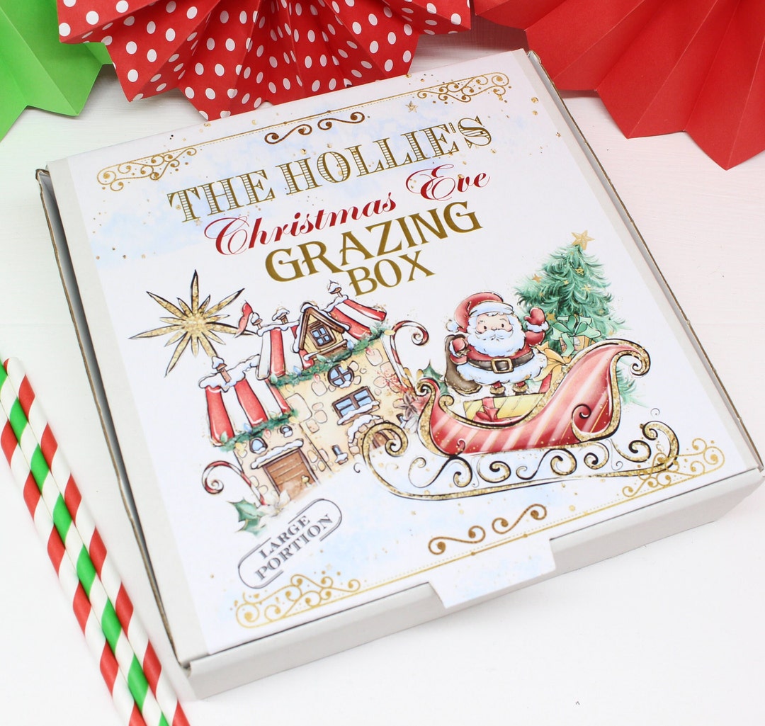 Grazing, Platter, Pizza Gift Box, Personalised Christmas Eve Sweet Gift ...