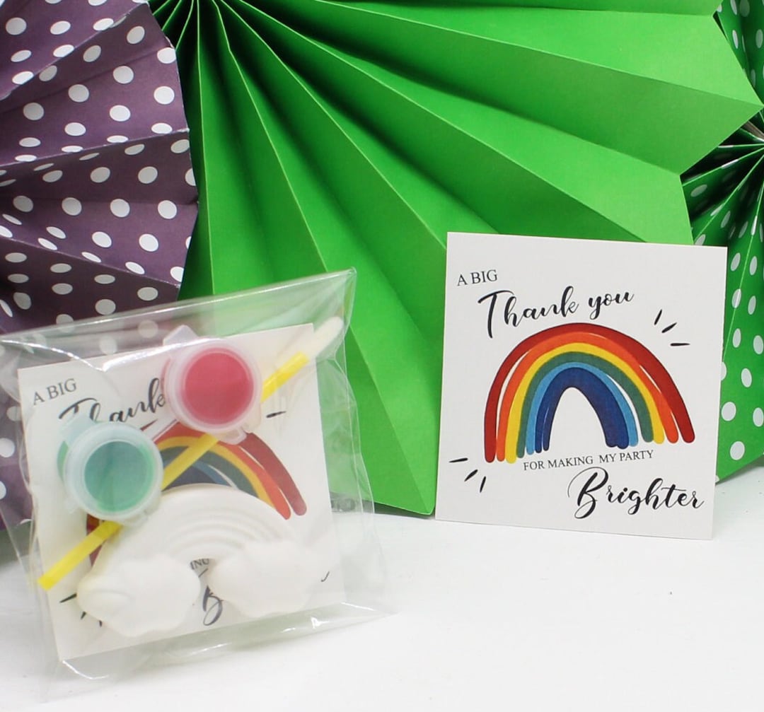 Rainbow Paint Your Own Plaster Shape Gift, Birthday Party Bag Filler ...