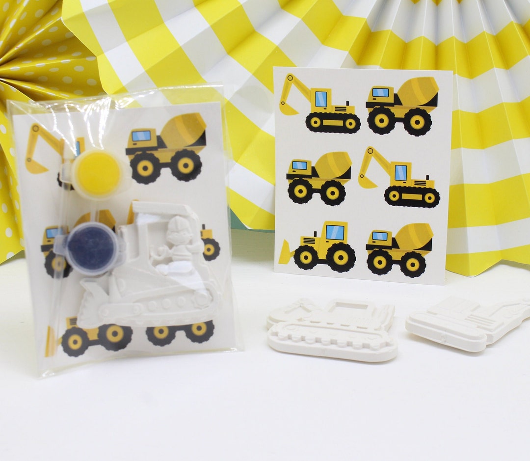 Mixed Construction Digger Dump Truck Excavator Paint Your Own Party ...