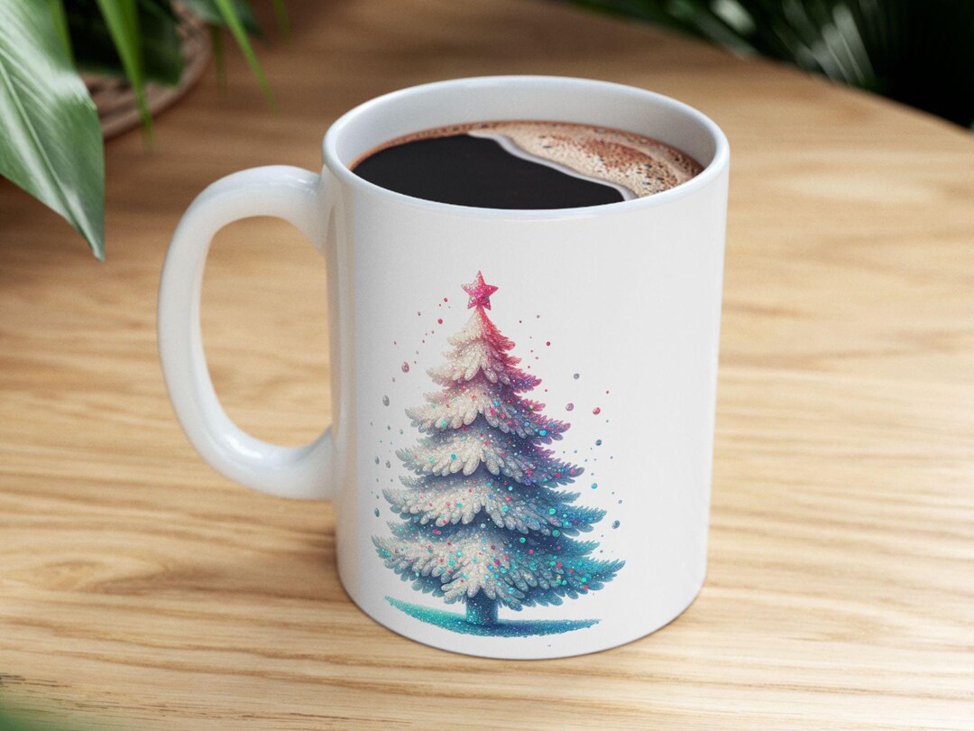 Christmas Tree Coffee Mug, Aesthetic, Coffee Mug, Coffee Tea Cup ...