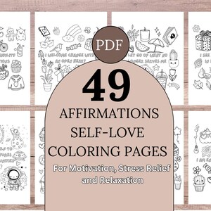 49 Affirmation Coloring Pages, Affirmation Cards Digital Printable ...