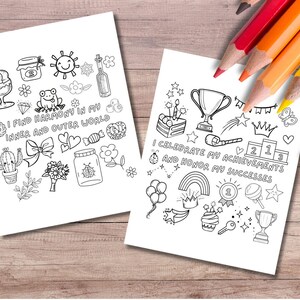 49 Affirmation Coloring Pages, Affirmation Cards Digital Printable ...