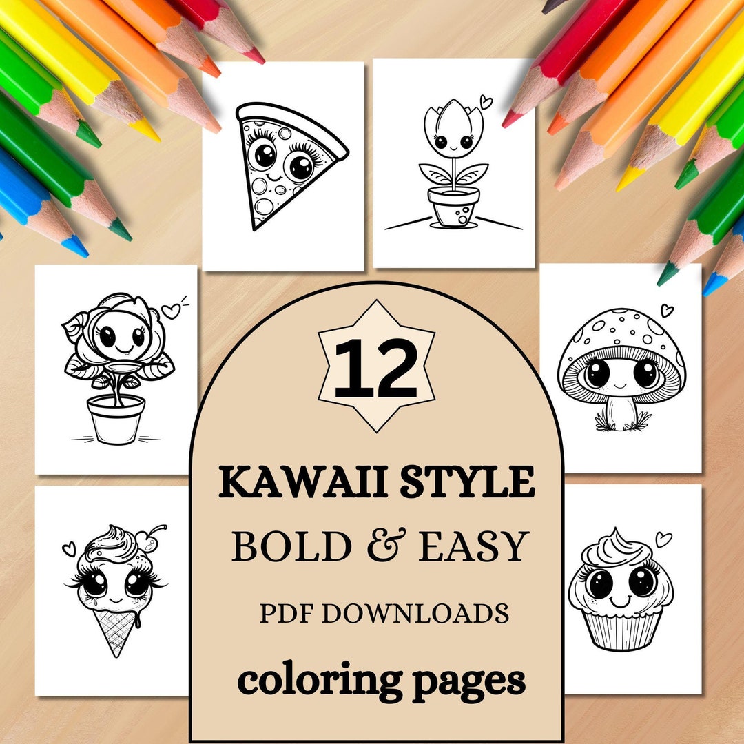 Kawaii Coloring Pages, Cute Coloring Pages, for Kids and Adults ...