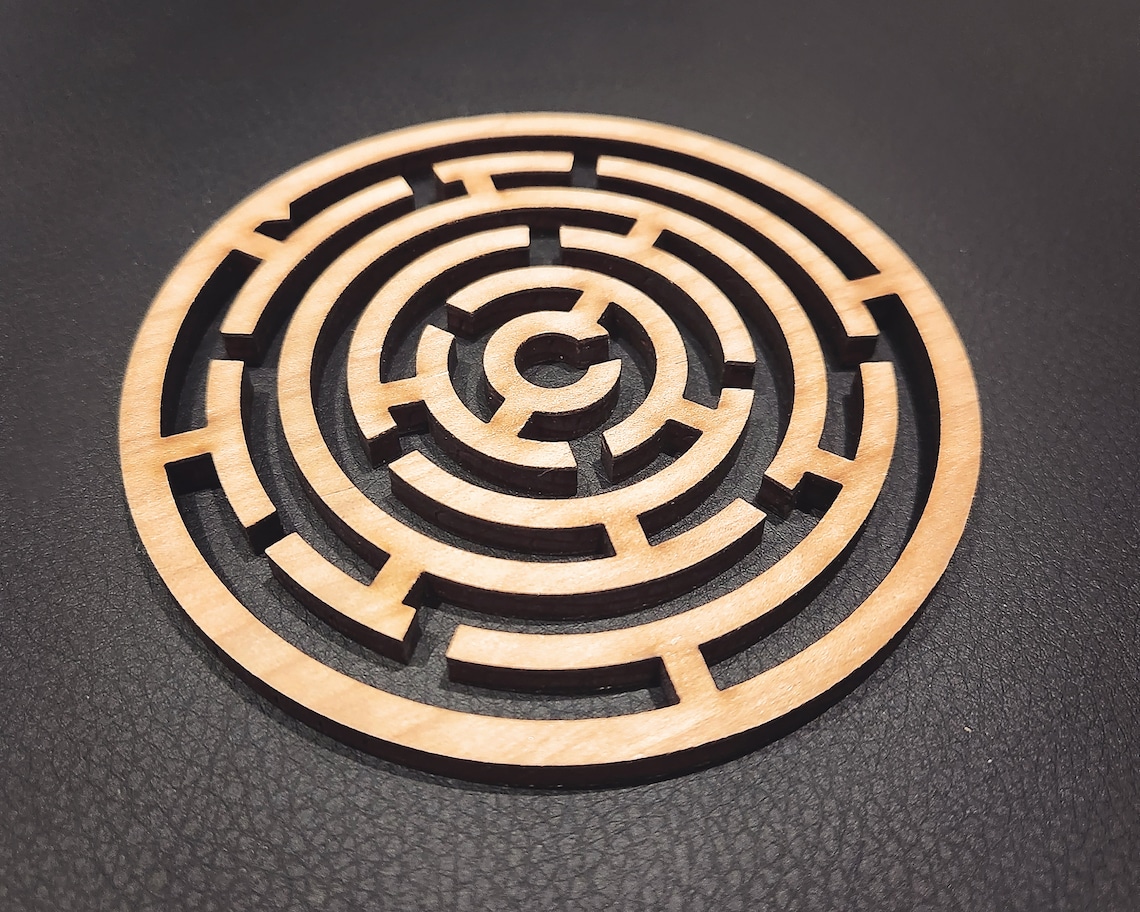 4 Unique Maze Coaster Designs, Laser Cut File, SVG, Vector, Glowforge ...