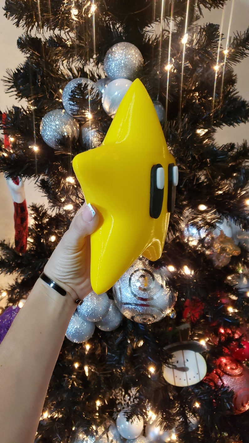 3D Printed Super Mario Star Christmas Tree Topper Mario Power up Best ...