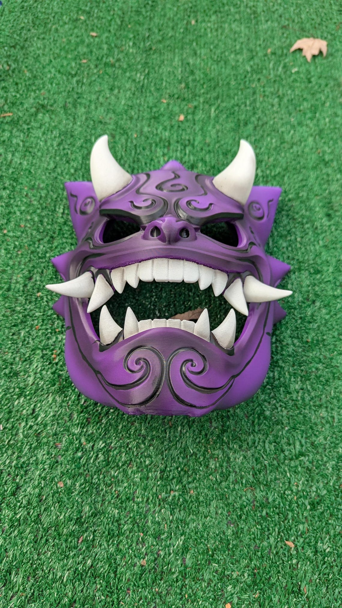 Gengar Void Grin Oni Mask | Shadow Demon Menpo | Hand-finished Horror ...