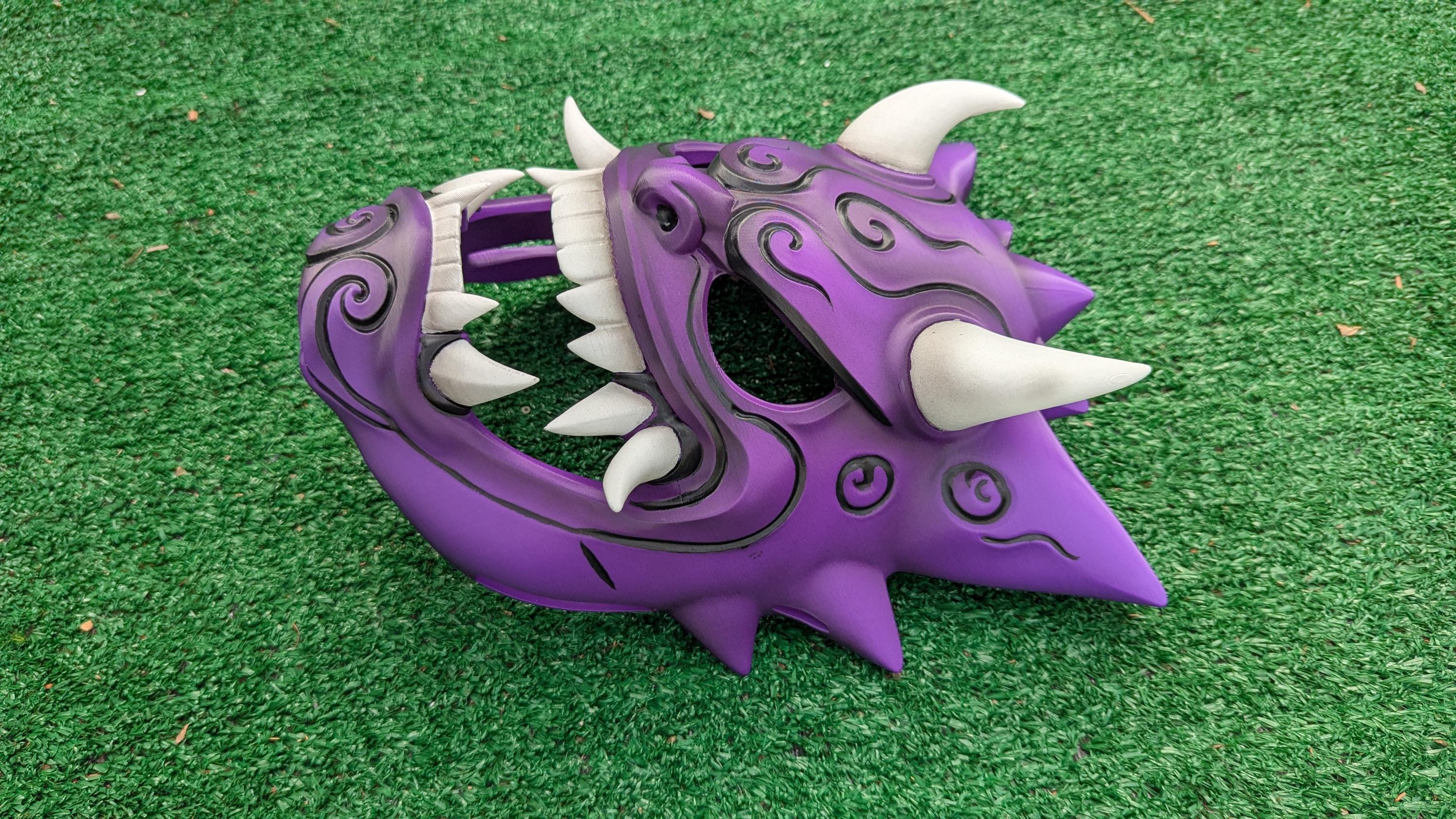 Gengar Void Grin Oni Mask | Shadow Demon Menpo | Hand-finished Horror ...