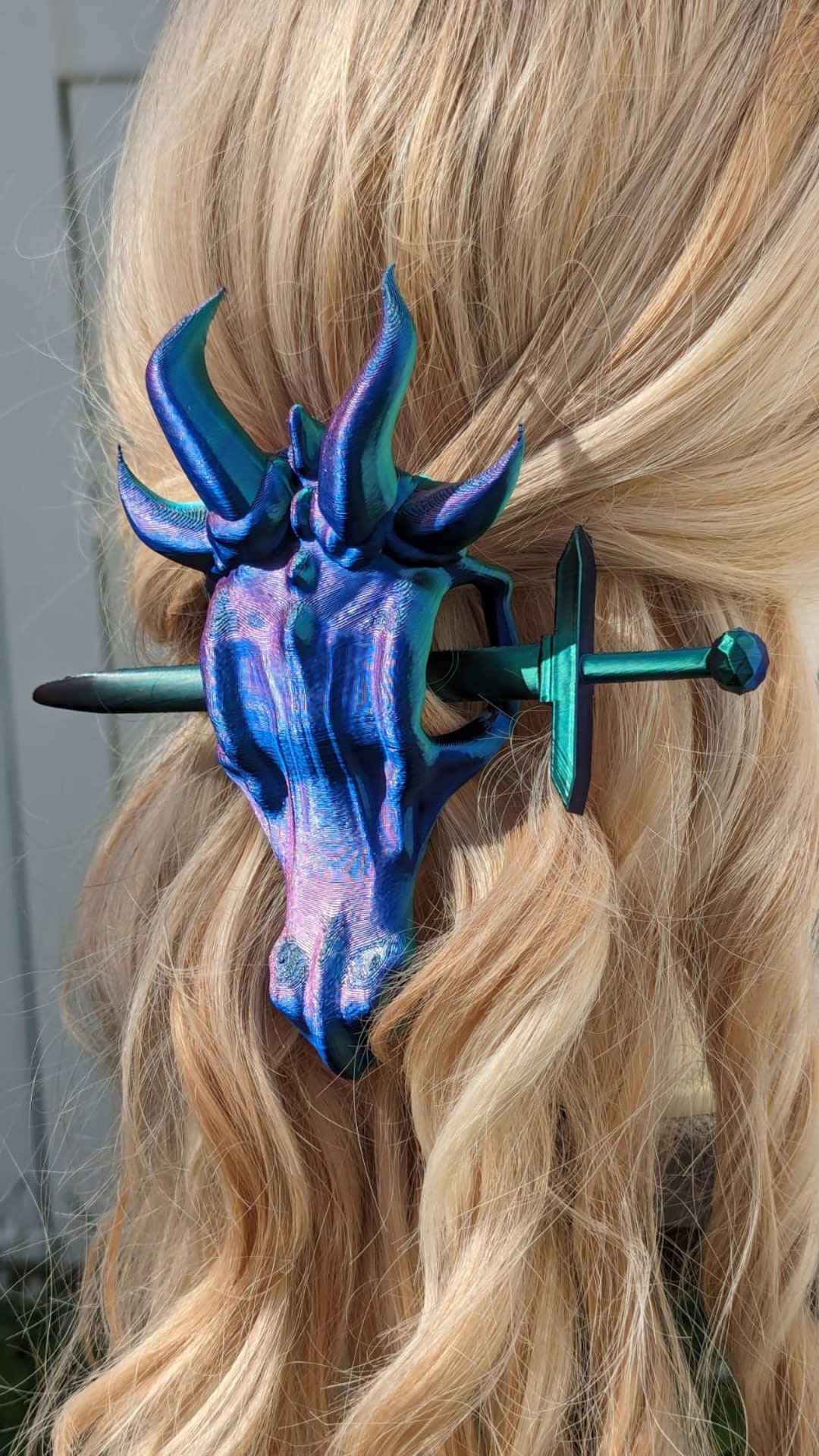 Dragon Skull Hair Clip With Pin, Dragon, Skull, Hair, Accessories, 3D ...