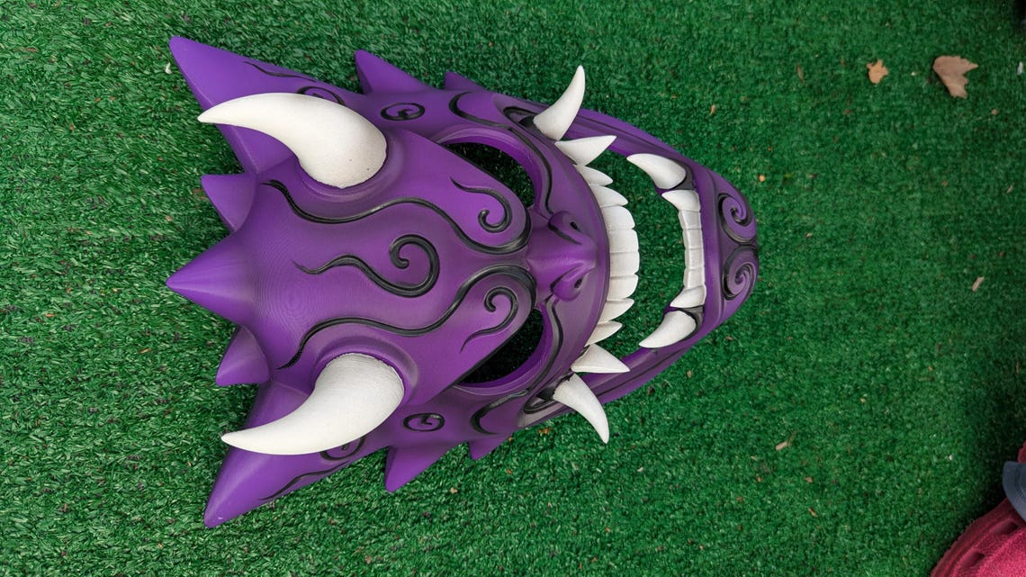 Gengar Void Grin Oni Mask | Shadow Demon Menpo | Hand-finished Horror ...