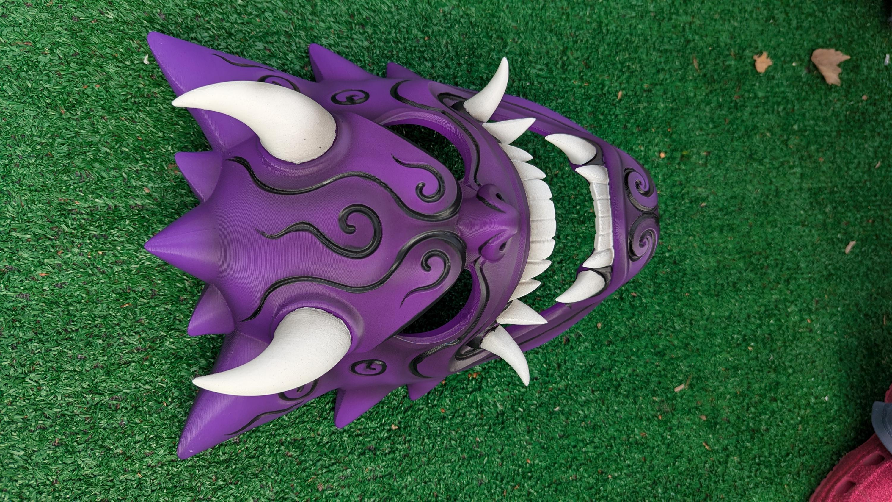 Gengar Void Grin Oni Mask | Shadow Demon Menpo | Hand-finished Horror ...