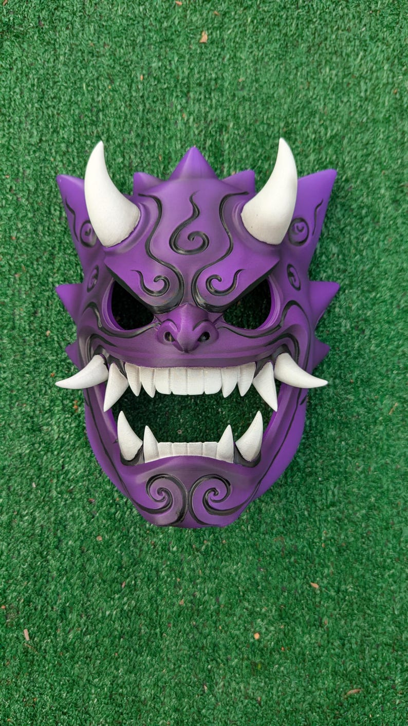 Gengar Void Grin Oni Mask | Shadow Demon Menpo | Hand-finished Horror ...
