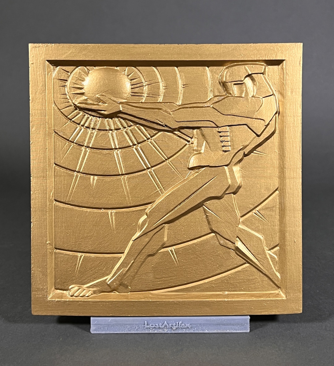 Unique Wall Art Man Holding Sun Art Deco Bas-relief Chambellan ...