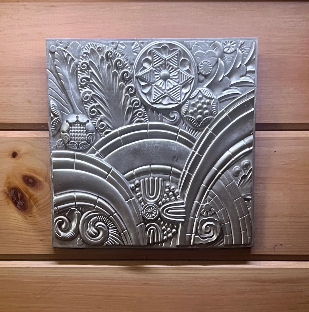 Unique Art-deco 8x8 Inch Ornamental Plaque in High Bas-relief - Etsy