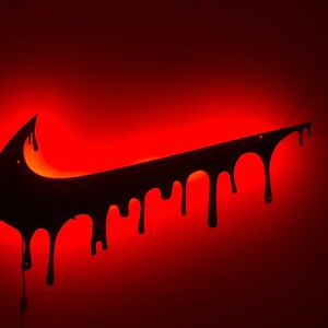 Dripping Nike Neon Led Sign Lighted up Wooden Wall Sign - Etsy